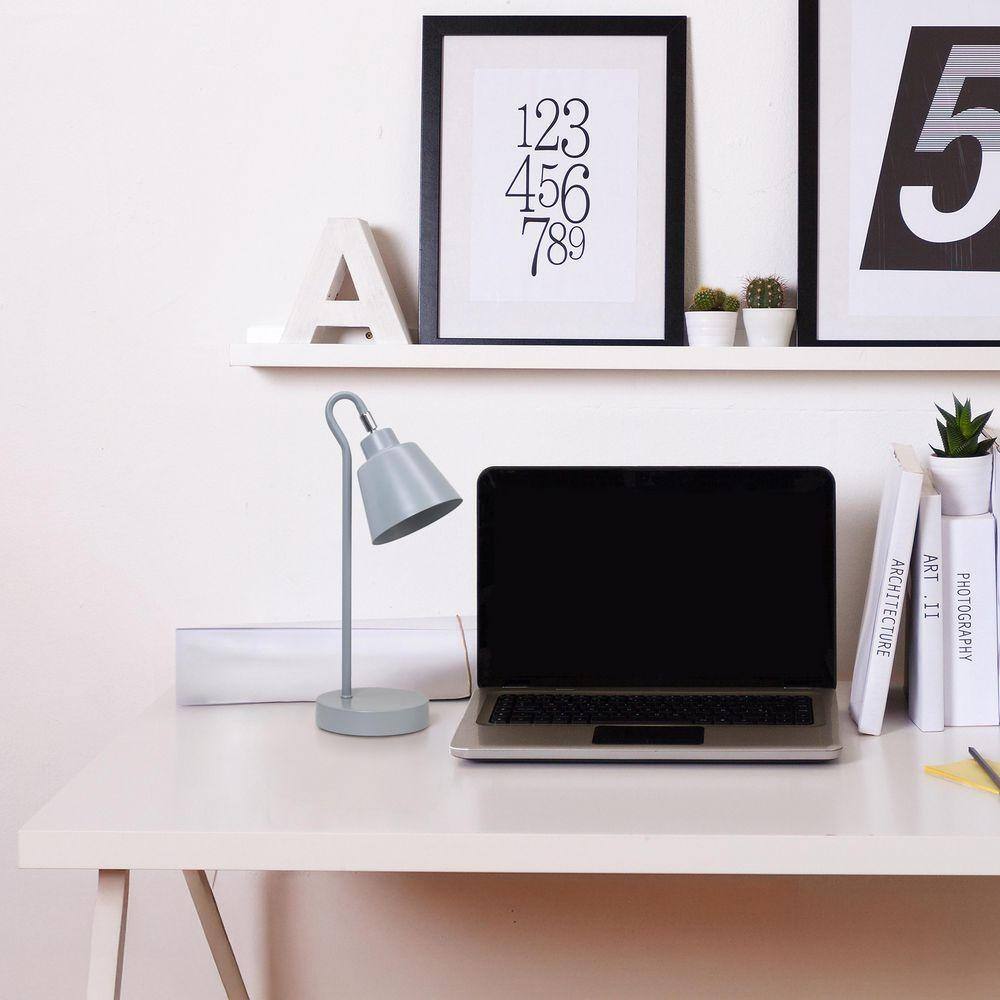Simple Designs 16 Looped Desk Lamp, Gray Finish with Adjustable Shade ...
