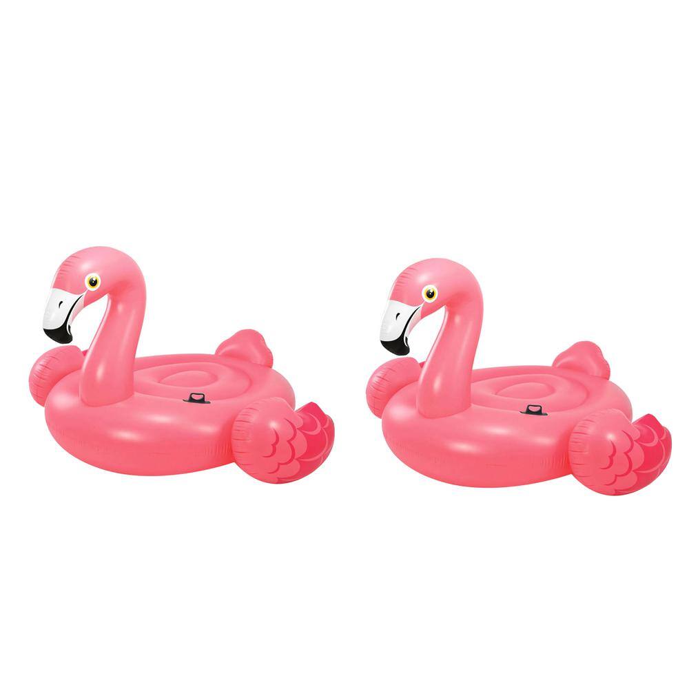 Intex 86 in. Giant Inflatable Ride-On Mega Flamingo Island Pool Float ...