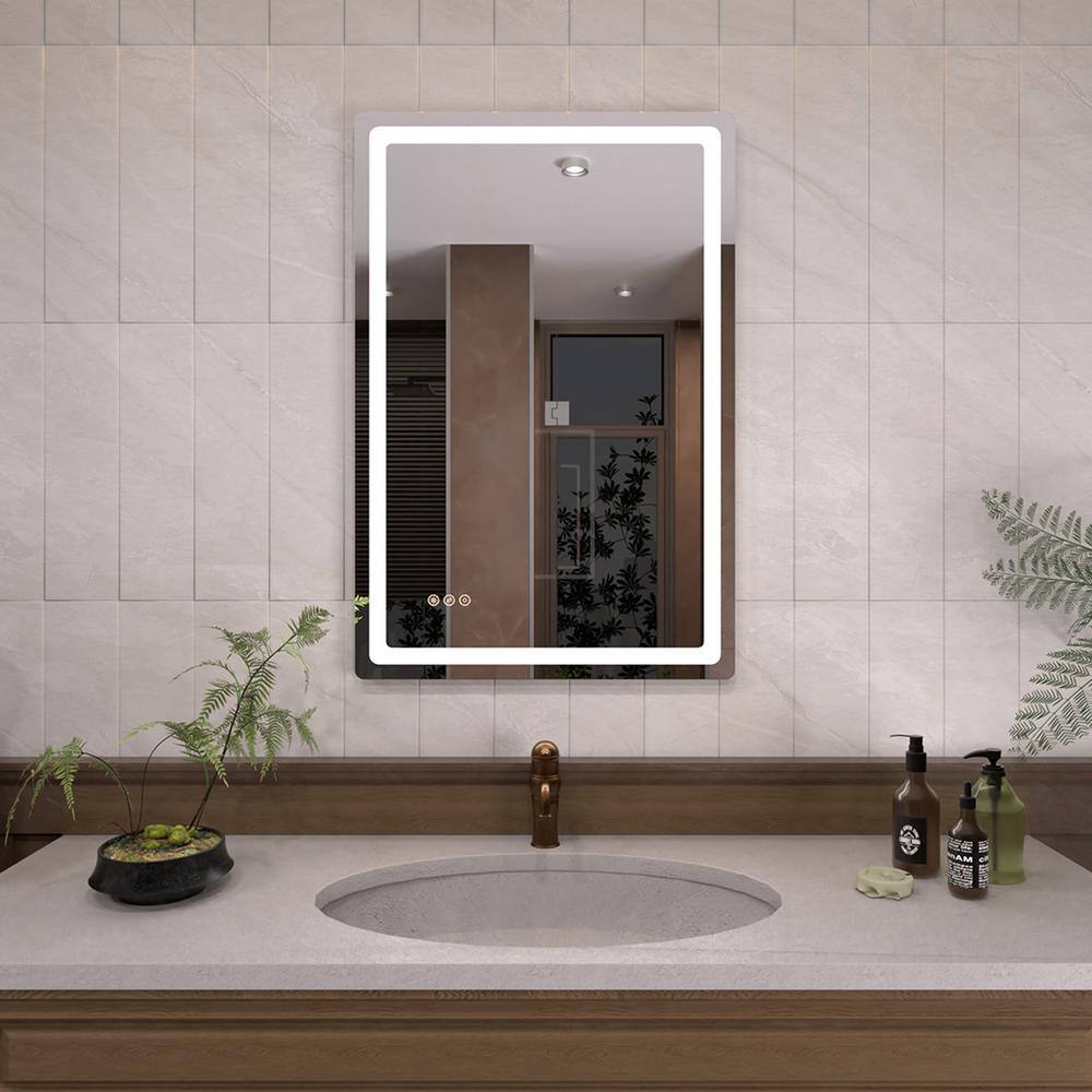 TaiMei 24 in. W x 36 in. H Round Corner Rectangular Frameless Wall ...