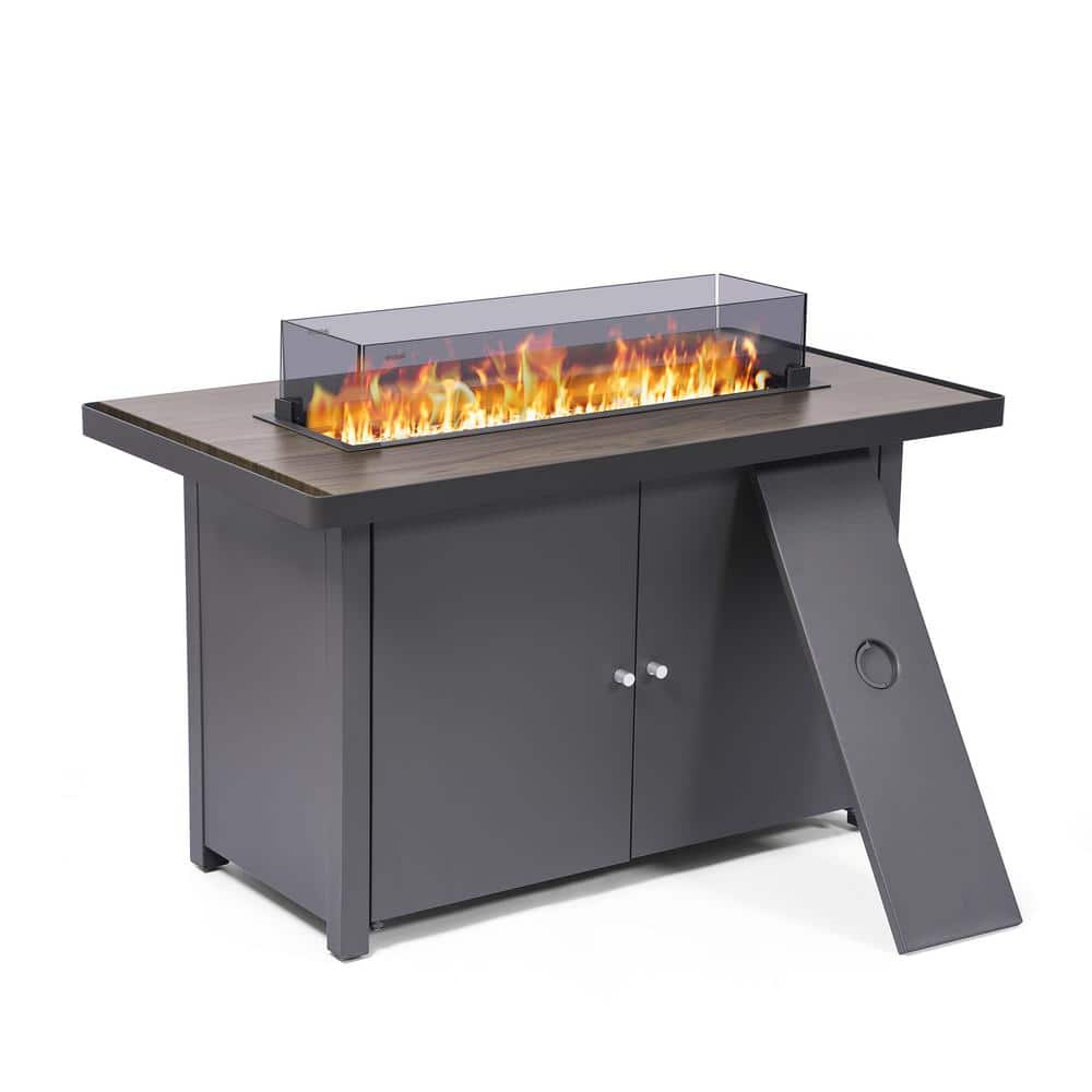 LAUSAINT HOME 43 in. Steel LP Fire Pit Table in Black FFS007-N01-0 - The Home Depot