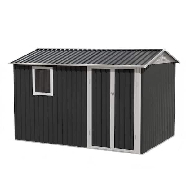 HumblePleb 10 ft. W x 7 ft. D Metal Outdoor Storage Shed with Double ...