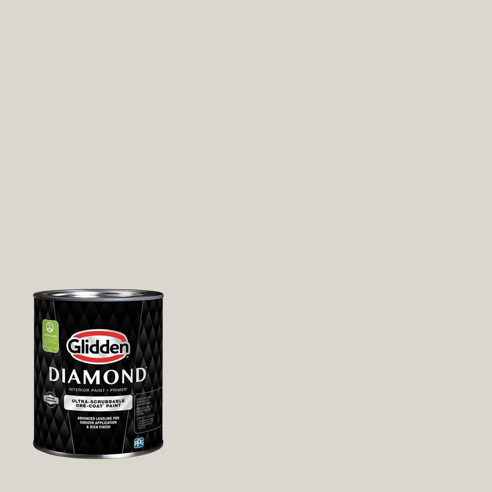 Glidden Diamond 1 qt. PPG1025-2 Silent Smoke Flat Interior Paint with ...