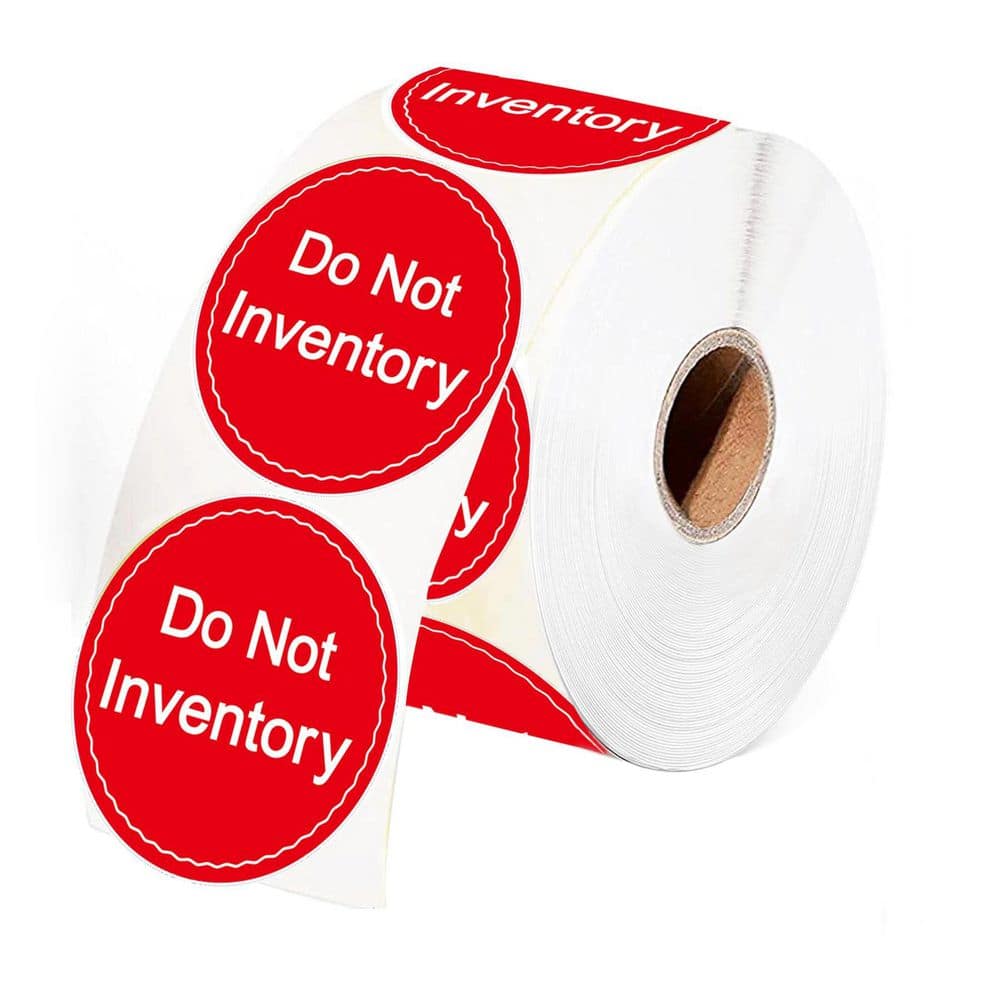 2 in. Red with White Do Not Inventory Stickers Round Circle Dots ...