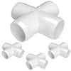 Formufit 1 in. Furniture Grade PVC Cross in White (4-Pack) F001CRX-WH-4 ...