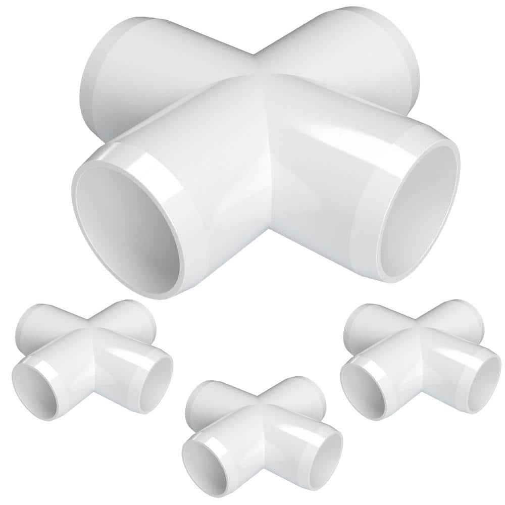Formufit 1 in. Furniture Grade PVC Cross in White (4-Pack) F001CRX-WH-4 ...