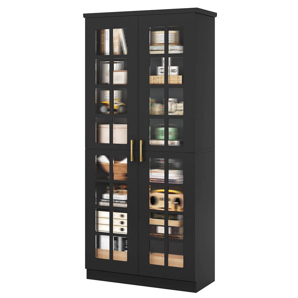 TRIBESIGNS WAY TO ORIGIN Frailey 71 in. Tall Wood Black Storage Pantry ...