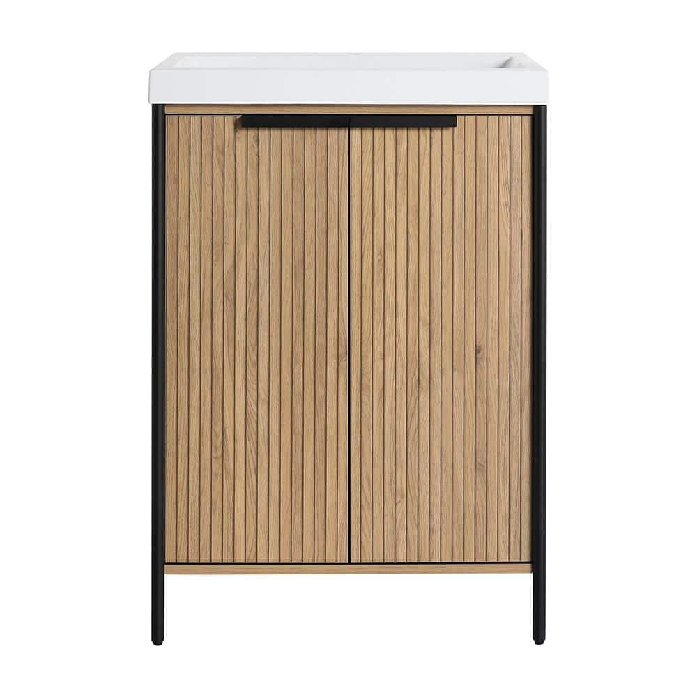 UPIKER Midsummer 23.6 in. W x 19.7 in. D x 34.9 in. H Freestanding Bath Vanity Cabinet in Light ...