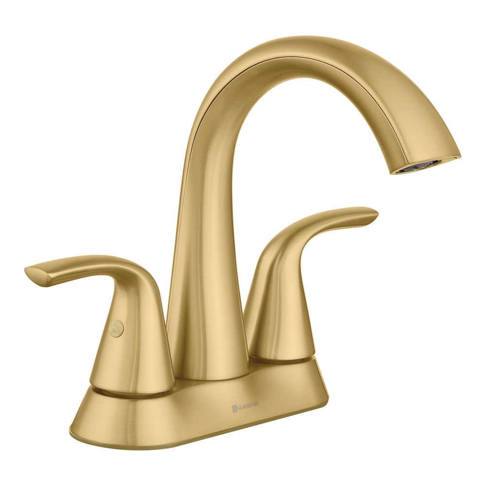 Glacier Bay Irena 4 in. Centerset Double-Handle High-Arc Bathroom ...