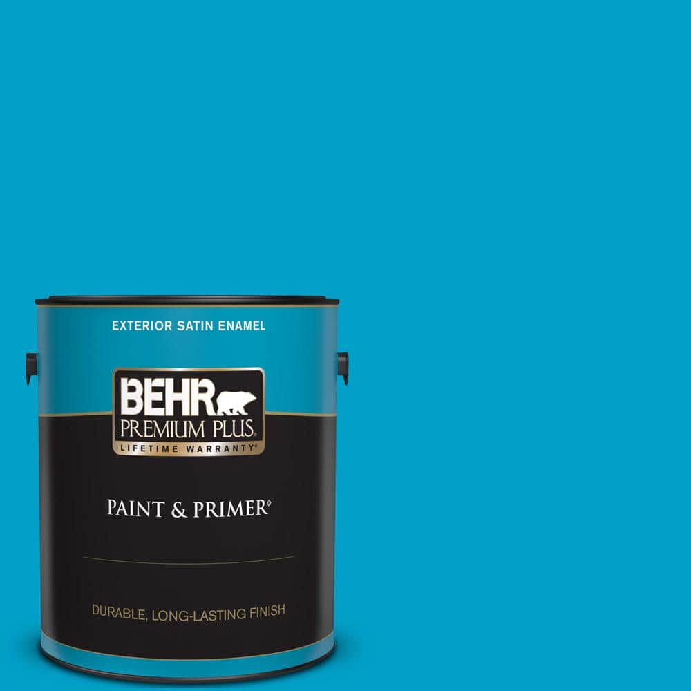 BEHR PREMIUM PLUS 1 gal. #P490-5 Yucatan Satin Enamel Exterior Paint ...