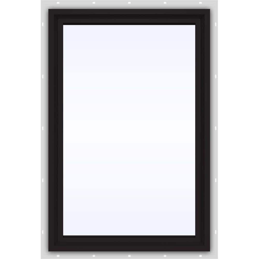 JELD-WEN 24 in. x 36 in. V-4500 Series Black Exterior/White Interior ...