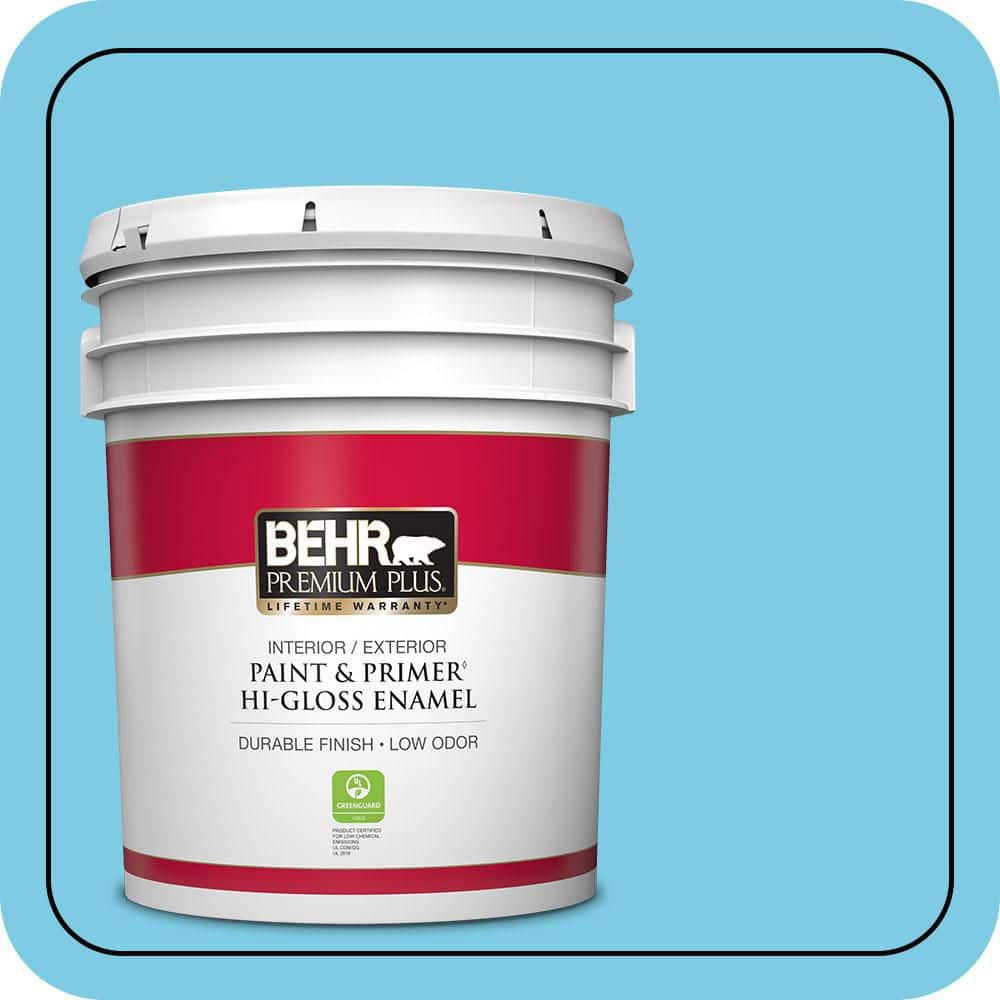 BEHR PREMIUM PLUS 5 gal. #P490-3 Big Chill Hi-Gloss Enamel Interior ...