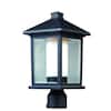 Mesa 1-Light Black 16 in. Aluminum Hardwired Outdoor Weather Resistant ...