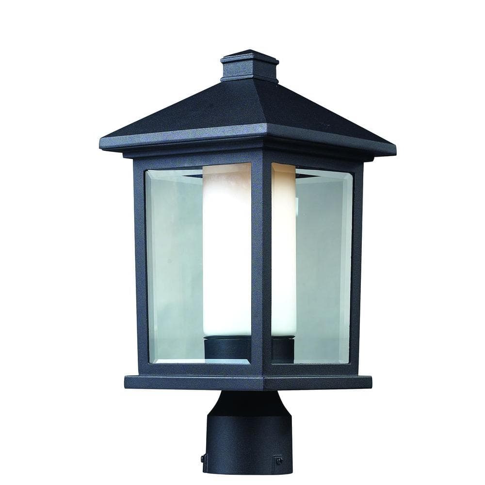Mesa 1-Light Black 16 in. Aluminum Hardwired Outdoor Weather Resistant ...