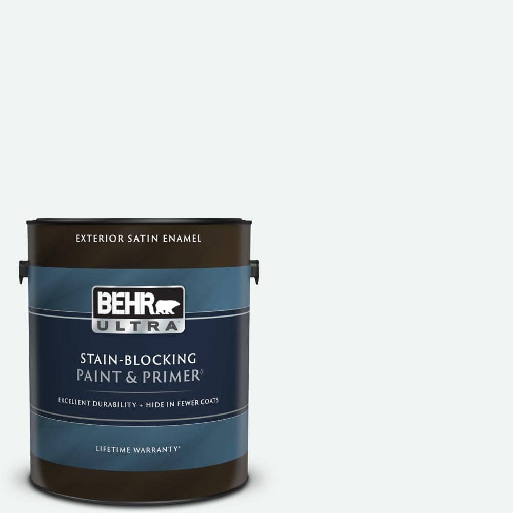BEHR ULTRA 1 gal. #BL-W09 Bakery Box Satin Enamel Exterior Paint ...