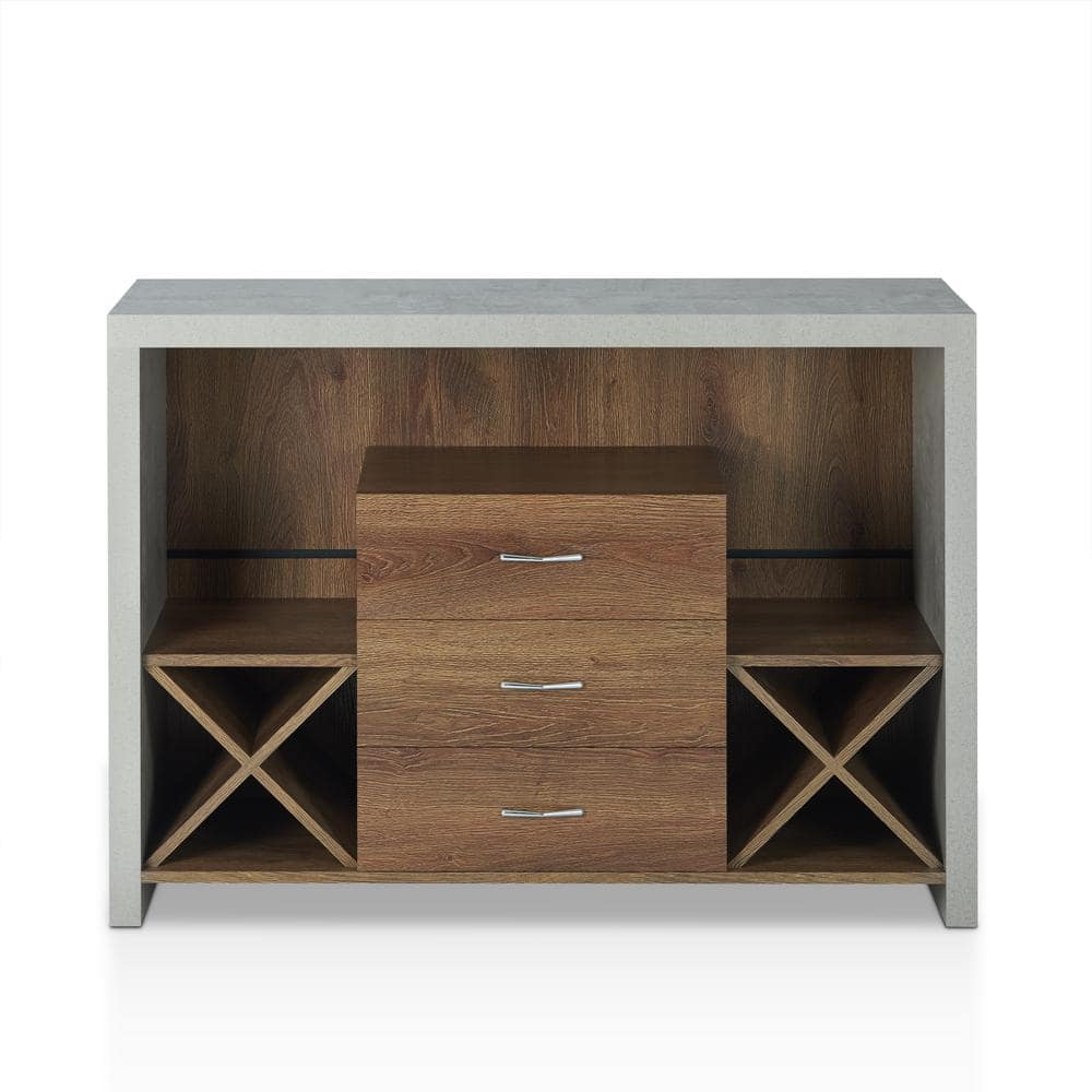 Furniture of America Ihosy Walnut Buffet Server with Wine Rack FGI ...