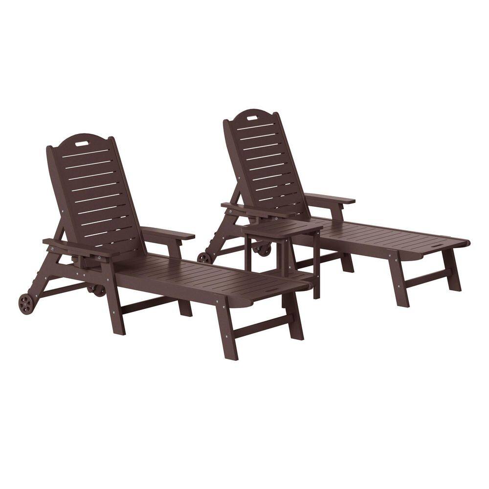 WESTIN OUTDOOR Brighton Outdoor Patio 3-PC Poly Plastic Reclining ...
