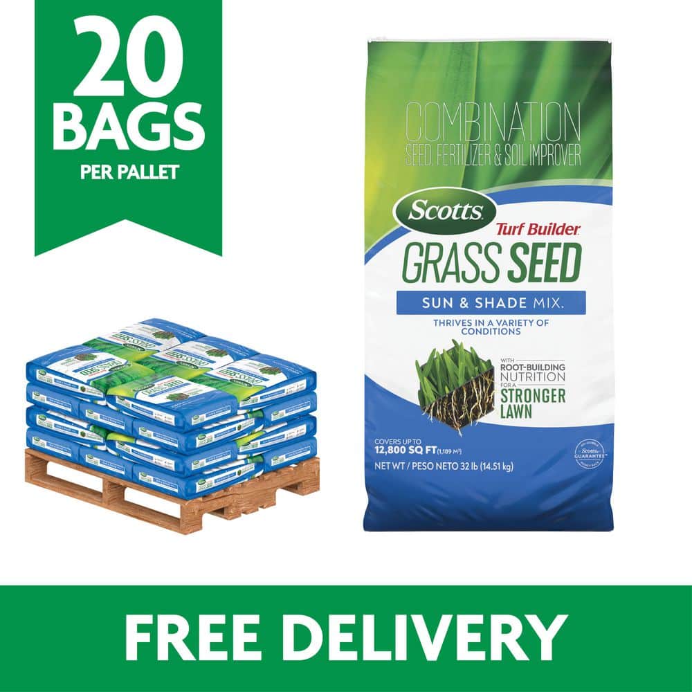 Scotts Turf Builder Grass Seed Sun and Shade Mix Bulk Pallet 32 lbs ...