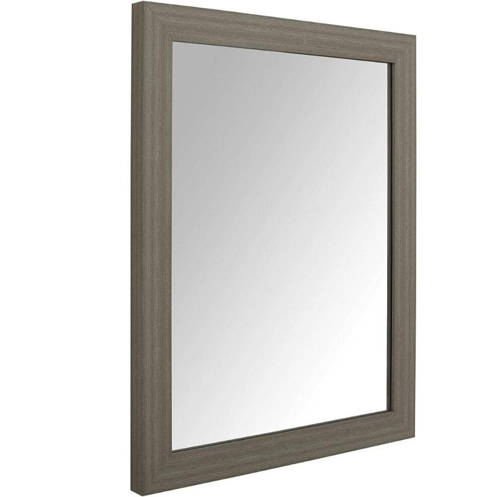 Afoxsos 16 in. x 20 in. Rectangular Framed Barnwood Wall Mounted Mirror ...
