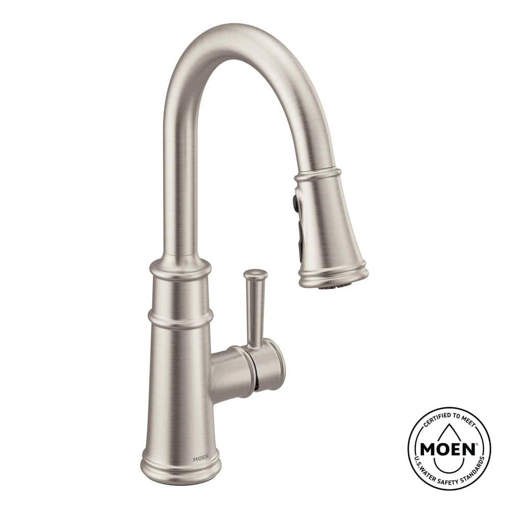 MOEN Belfield Single-Handle Pull-Down Sprayer Kitchen Faucet with ...