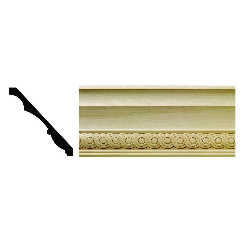Ornamental Mouldings 1600 1/2 in. x 5-1/4 in. x 6 in. Hardwood White ...