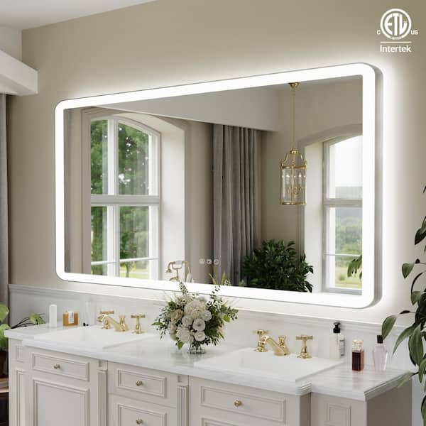 Reviews for Hpeytaire 60 in. W x 36 in. H Angle Rounded Framed Super ...