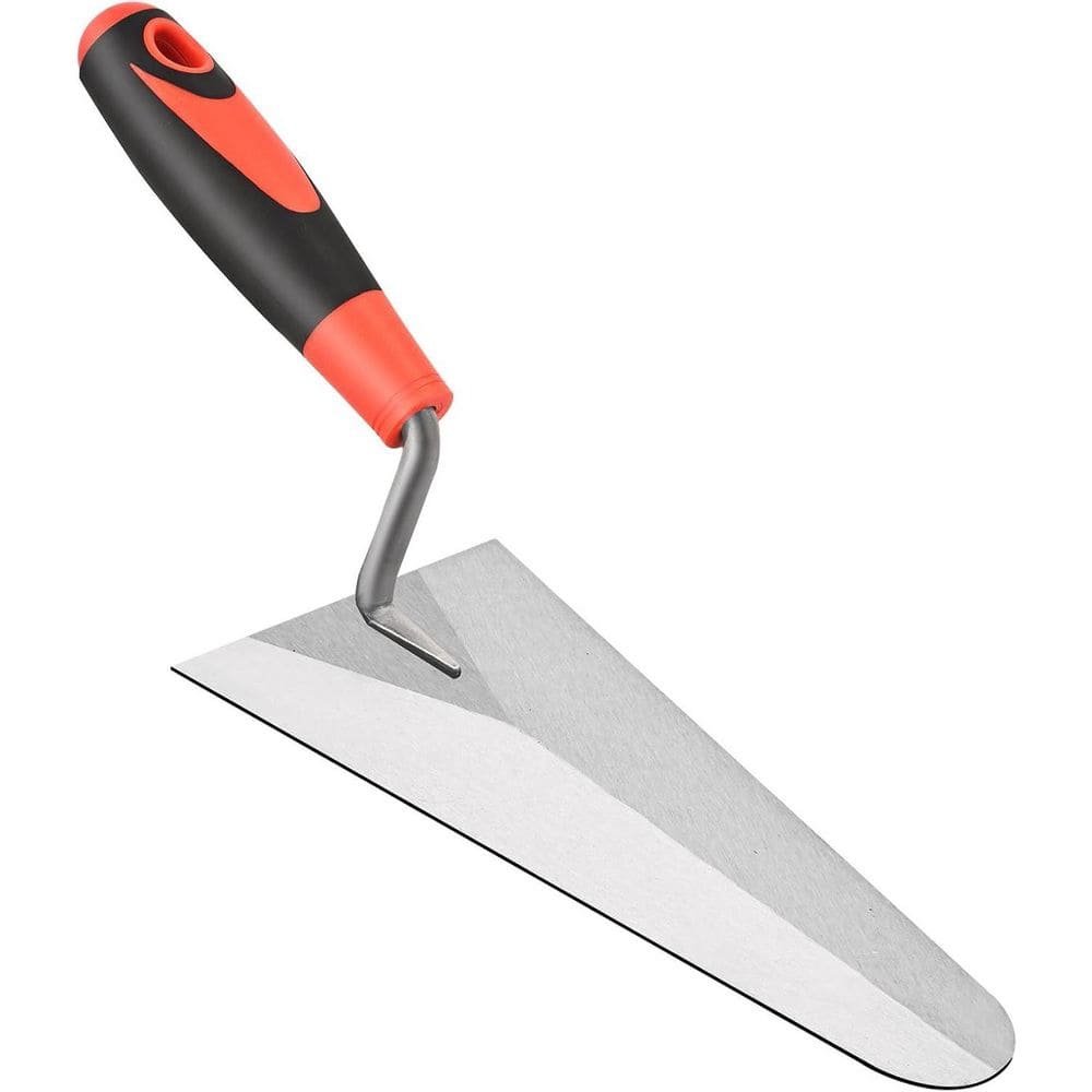 KIWDZFU 12 in. x 4.4 in. Stainless Steel Pointing Trowel with Soft Grip ...