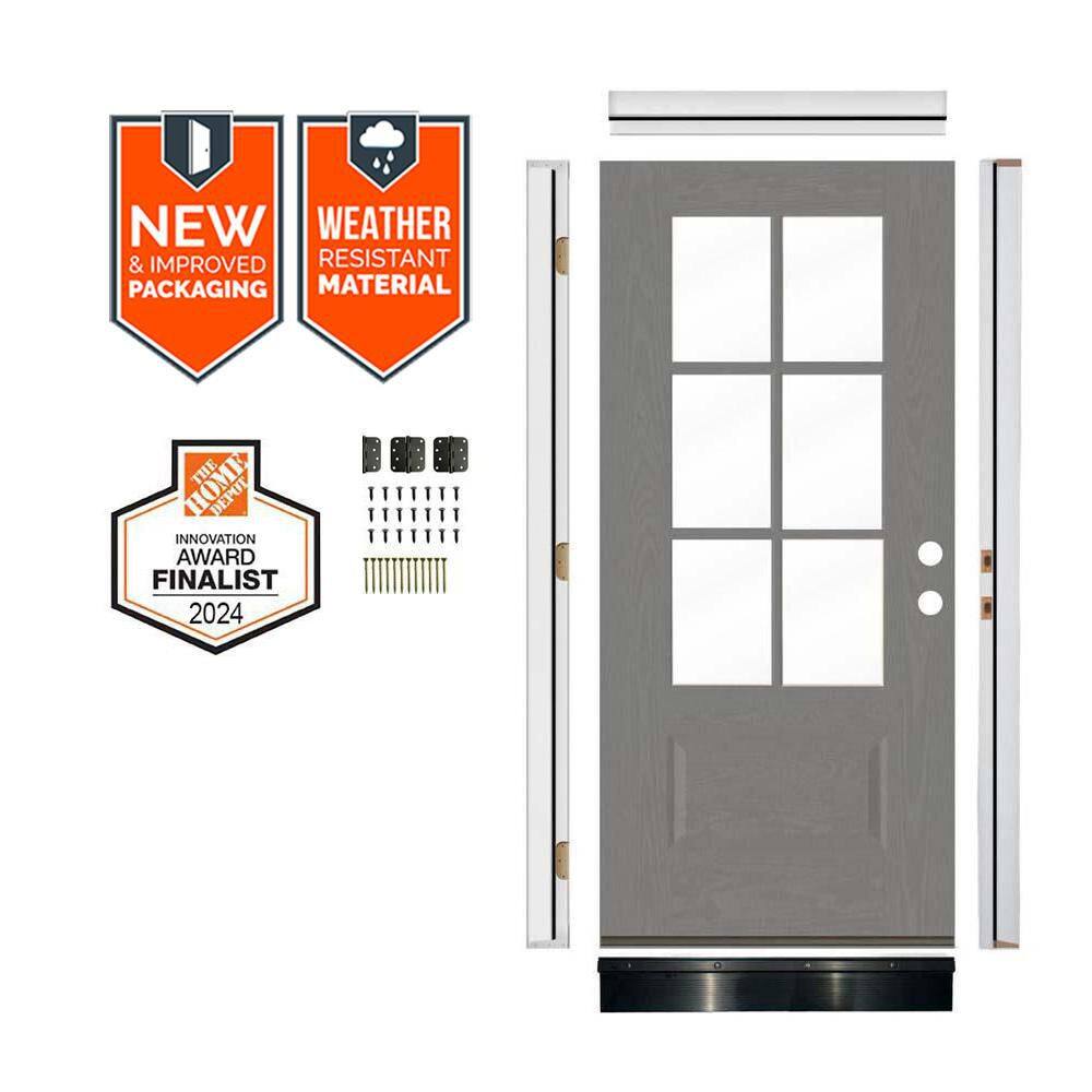 Reviews for Krosswood Doors DIY 36 in. x 79 in. Clear Glass Left-Hand ...