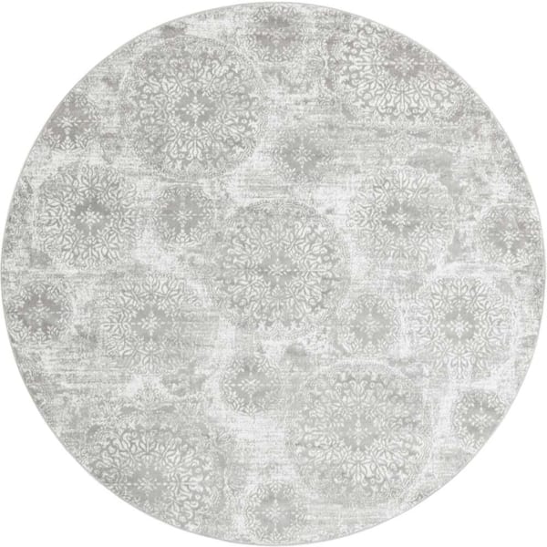 Unique Loom Sofia Grand Light Gray 10 ft. x 10 ft. Area Rug 3193522 ...