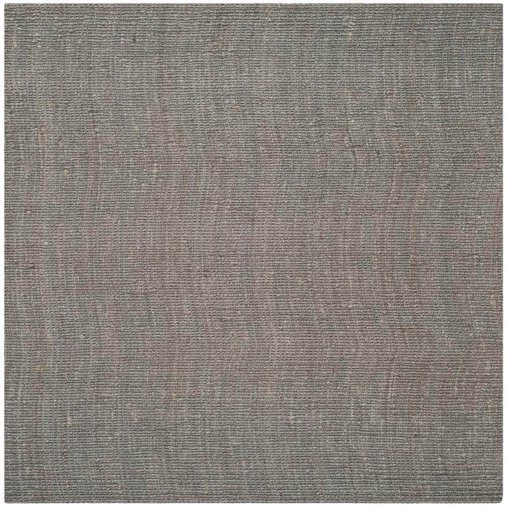 SAFAVIEH Natural Fiber Light Gray 10 ft. x 10 ft. Woven Crosstitch ...