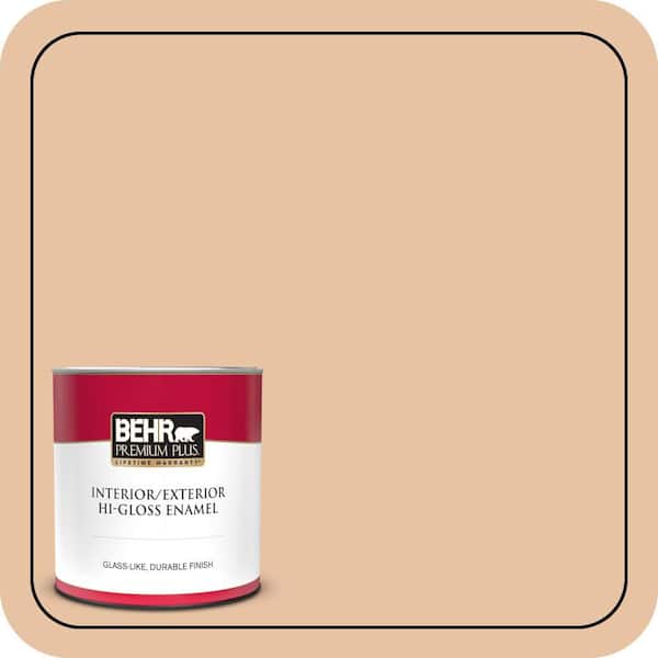 BEHR PREMIUM PLUS 1 qt. #260E-3 Pueblo Sand Hi-Gloss Enamel Interior ...