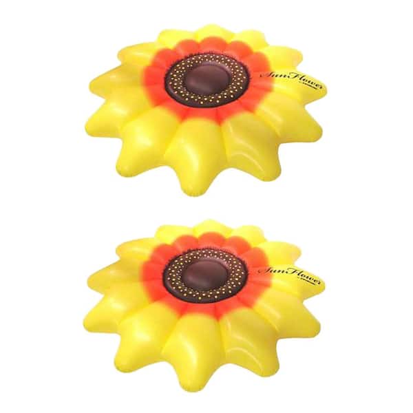 Swimline 72 in. Giant Inflatable Sunflower Island Swimming Pool Raft ...
