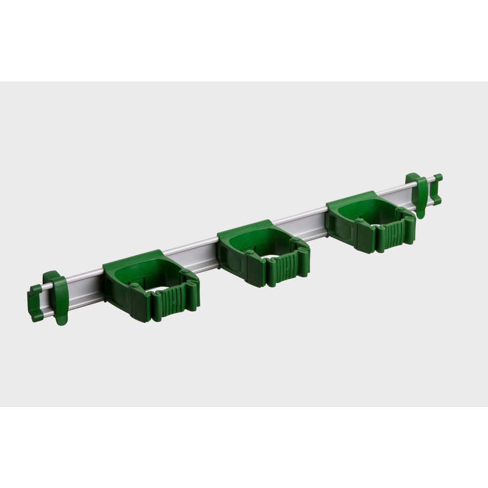 TOOLFLEX 21.5 in. Universal Garage Storage Rail System with 3 Green One ...