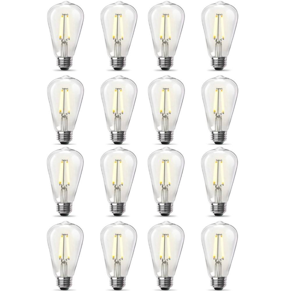 Feit Electric 60-Watt Equivalent ST19 Dimmable Straight Filament Clear ...