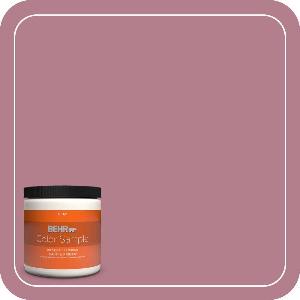 BEHR PREMIUM PLUS 8 oz. #100D-4 Degas Pink Flat Interior/Exterior Paint ...