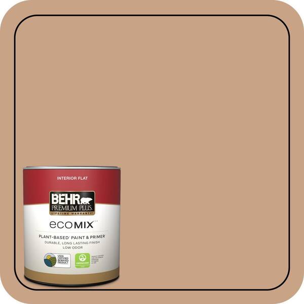 BEHR PREMIUM PLUS 1 qt. #S230-4 Granola Flat EcoMix Plant-Based ...