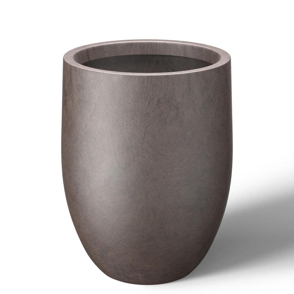 Sapcrete 17 in. Large Earthy Gray(Enhanced Core) Concrete Round Planter ...