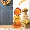 Glitzhome 36 in. H Thanksgiving Wooden Stacked Pumpkin & Turkey Porch ...