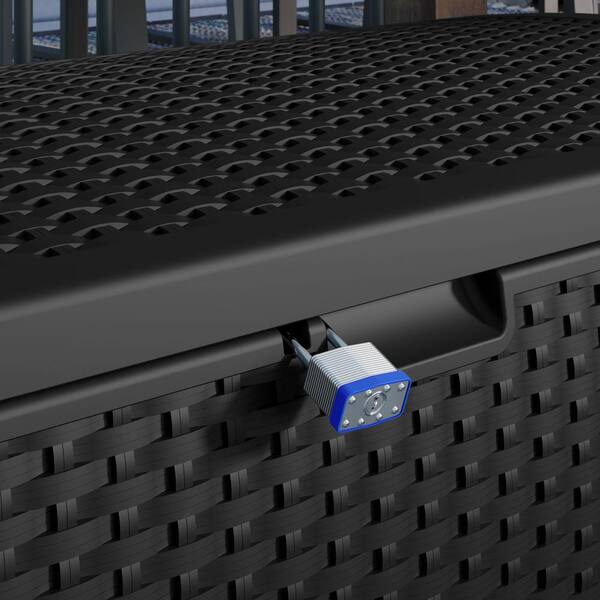 Suncast 99 Gal. Plastic Deck Box DBW9200BK - The Home Depot