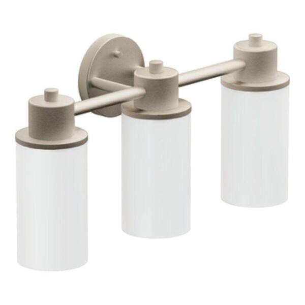 MOEN Iso 21 in. 3-Globe Brushed Nickel Vanity Light DN0763BN - The Home ...