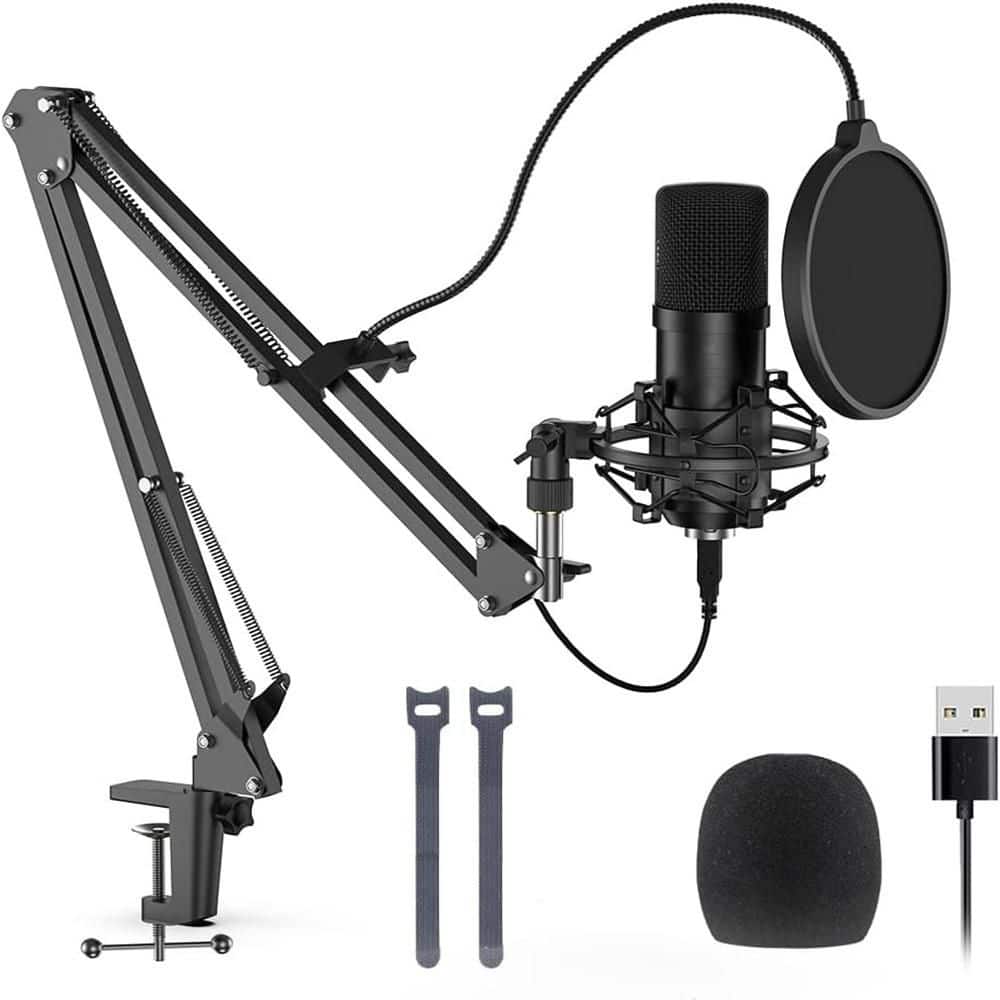 OBJLGEV USB Microphone 192kHz/24Bit Plug and Play PC Podcast Condenser ...