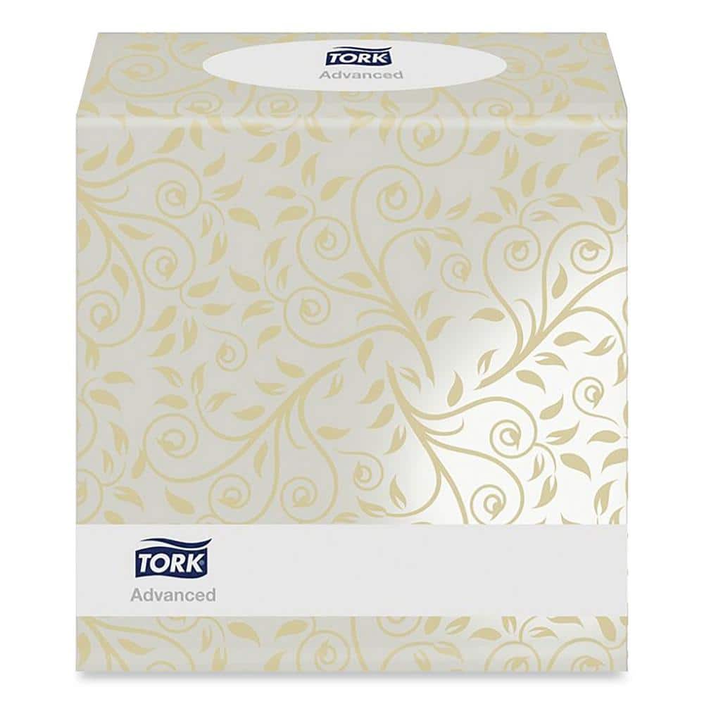 TORK 2-Ply White Advanced Facial Tissue Cube Box (94-Sheets/Box, 36 ...