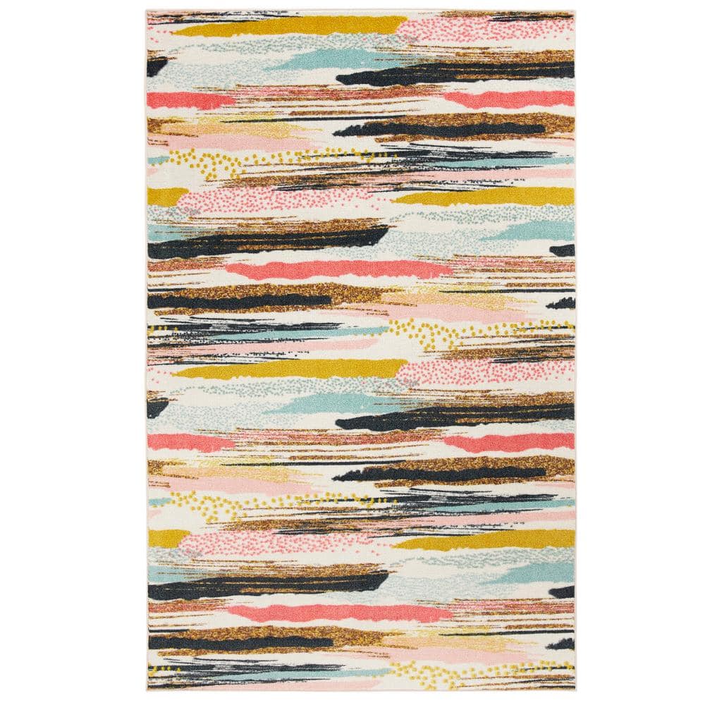 Mohawk Home Brushed Stripe Multi 8 ft. x 10 ft. Modern Area Rug 051844 ...
