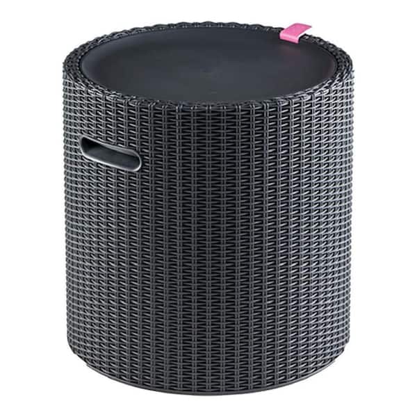 Black Resin Outdoor Side Table L0DVY1YJVG - The Home Depot