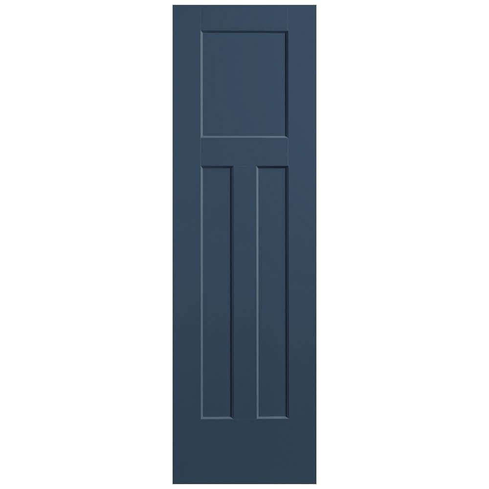 Masonite 24 in. x 80 in. 3-Panel Winslow Single Bore Solid Core Night ...