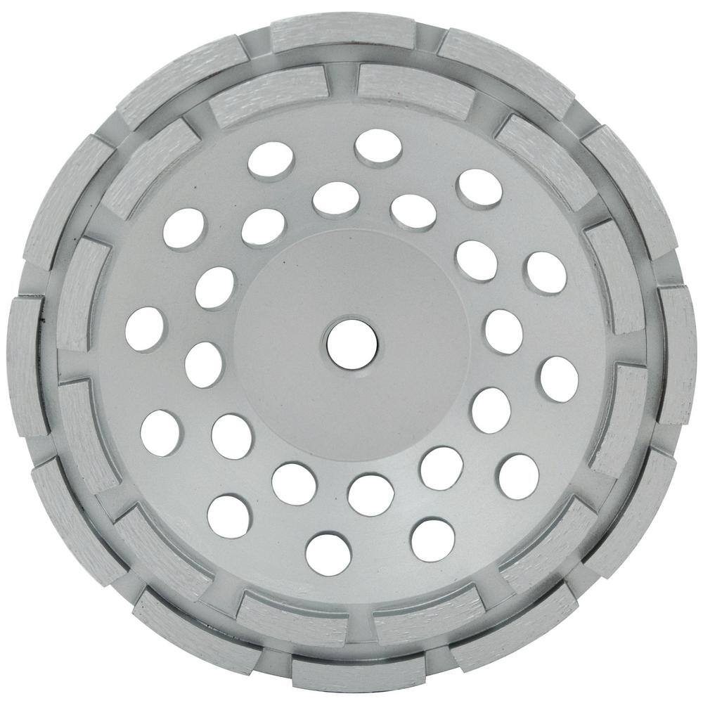 Lackmond 7 in. Double Row Segmented Diamond Grinding Cup Wheel with 5/8 ...