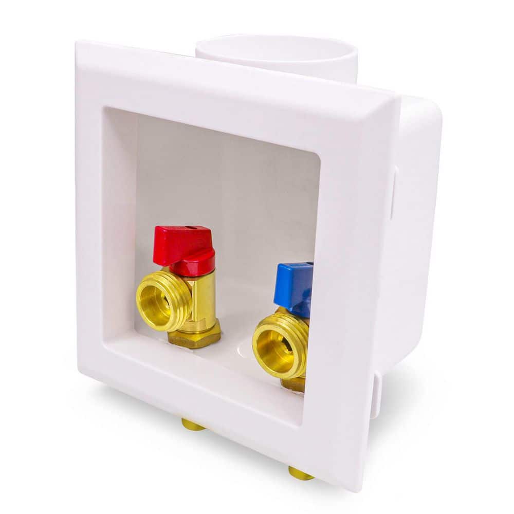 PLUMBFLEX 1/2 in. F1960 PEX Brass Valve Fittings in White ABS Plastic ...