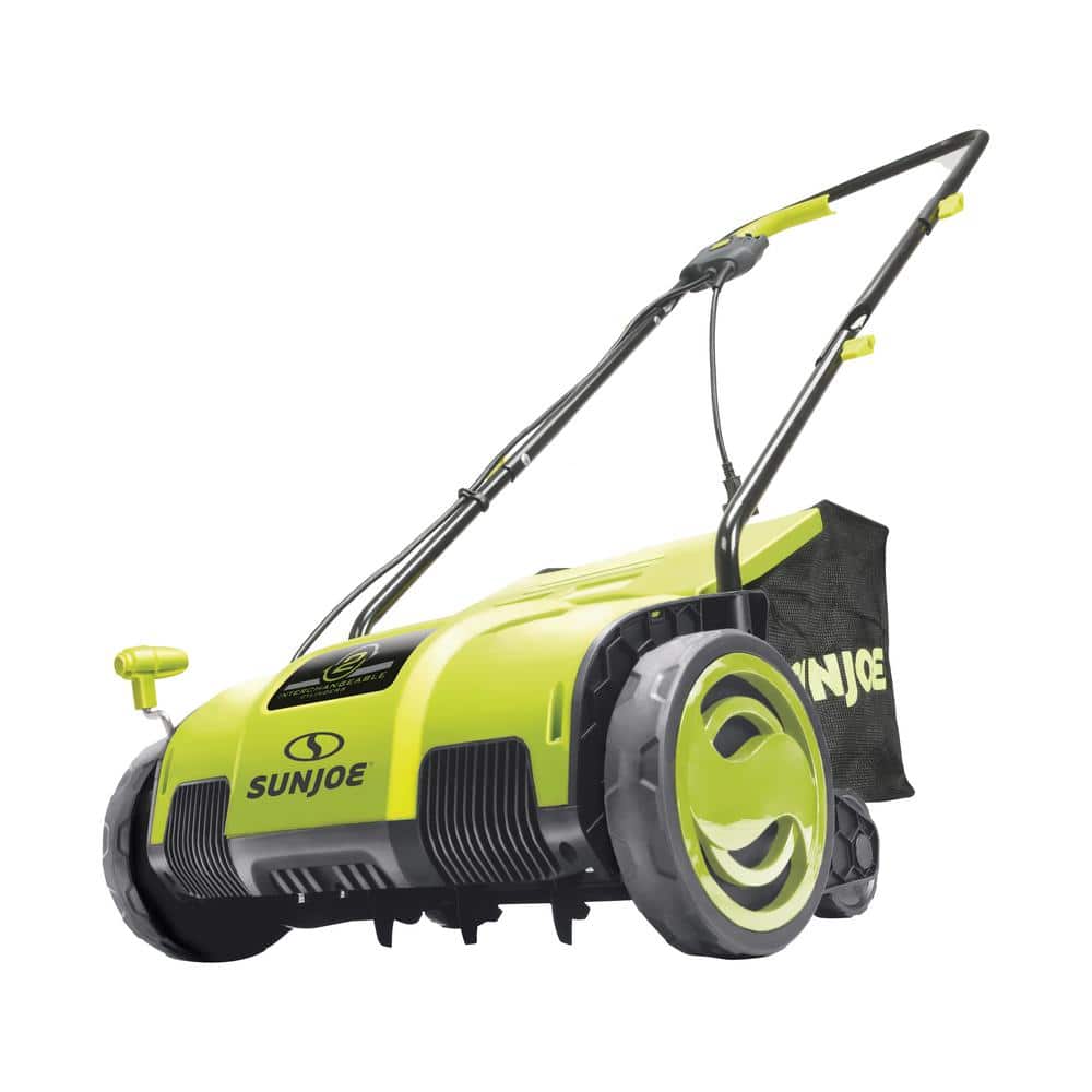 Sun Joe 13 in. 12 Amp Electric Lawn Dethatcher with Collection Bag ...