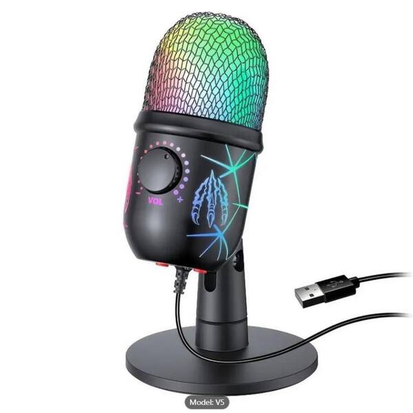 Etokfoks V5 RGB Condenser Microphone With Ambient Light MLPH004LT028 ...
