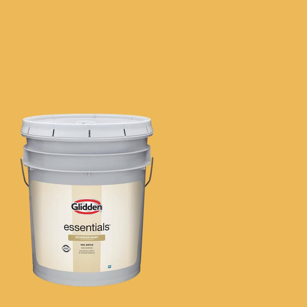 Glidden Essentials 5 gal. PPG1209-5 Yellow Coneflower Satin Exterior ...