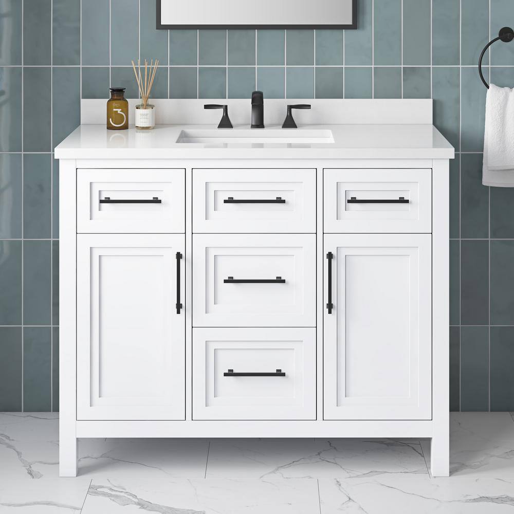 Home Decorators Collection Mayfield 42 in. Single Sink White Bath ...